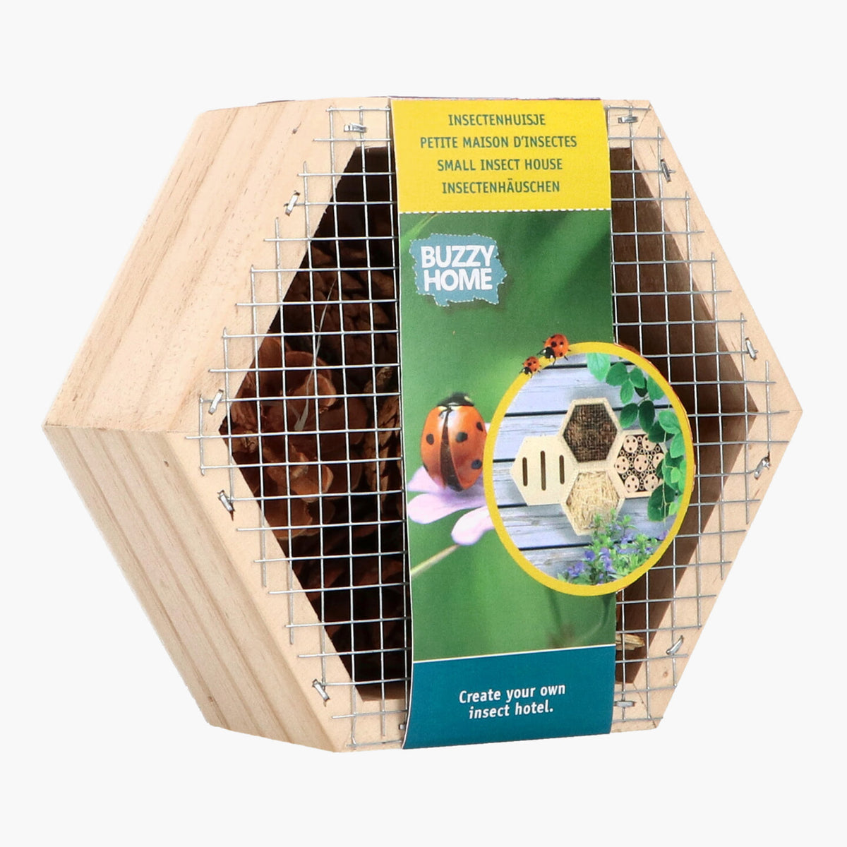 Insectenhotel Hexagon Lieveheersbeestjes - Buzzy Home – De Moestuinwinkel